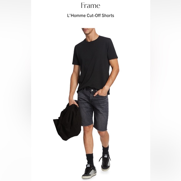 Frame Denim | Shorts | Frame Lhomme Cut Off Black Denim Jean Shorts ...
